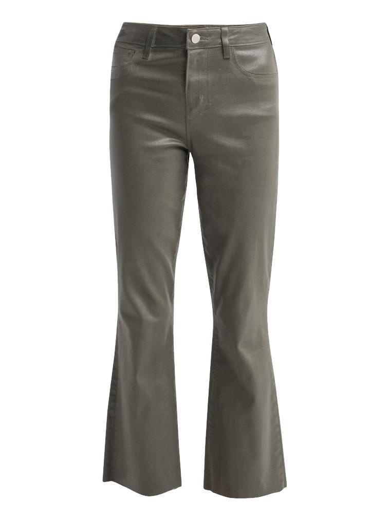 L'AGENCE kendra coated high-rise crop flare jeans